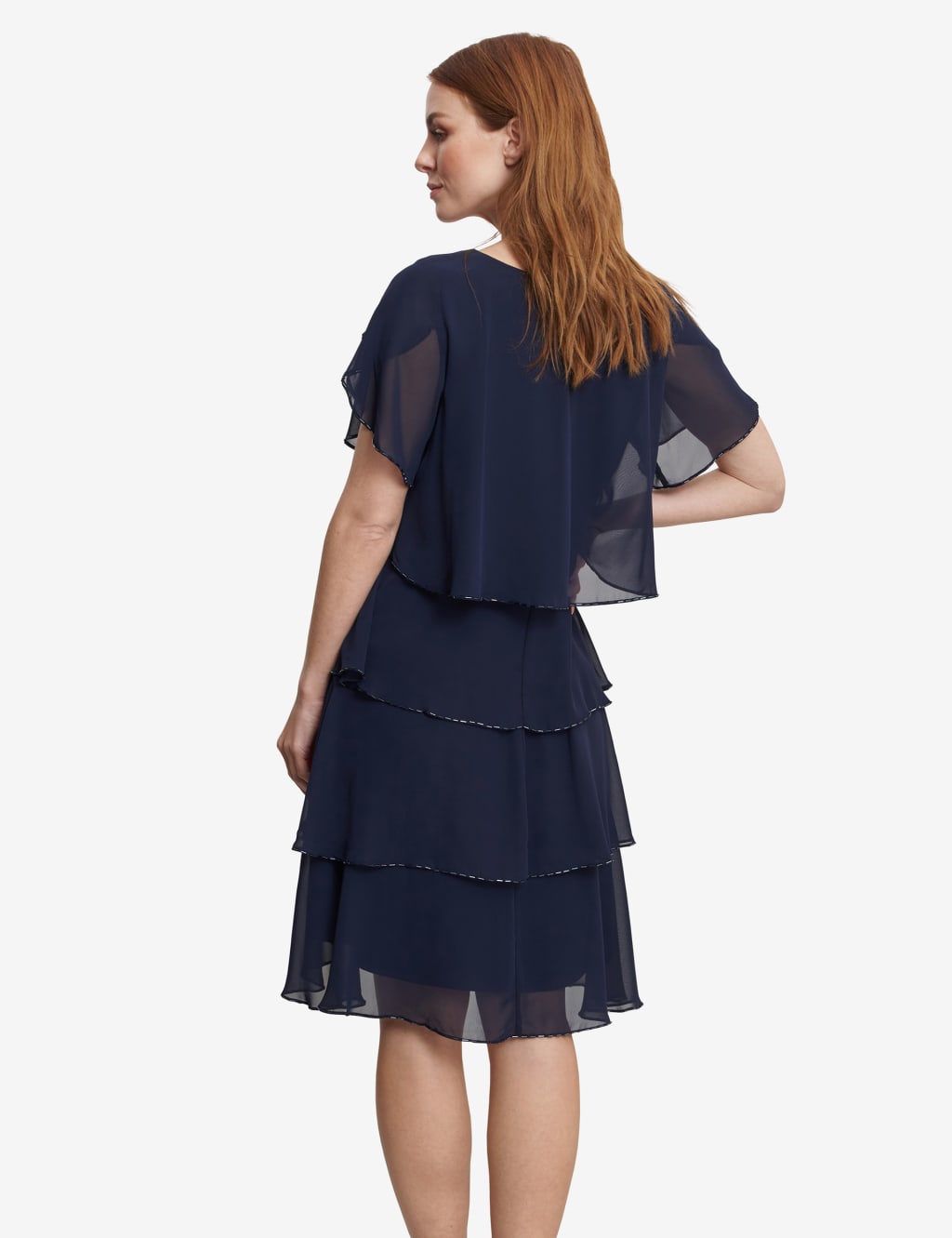 Chiffon Ruffle Knee Length Tiered Dress | Gina Bacconi | M&S