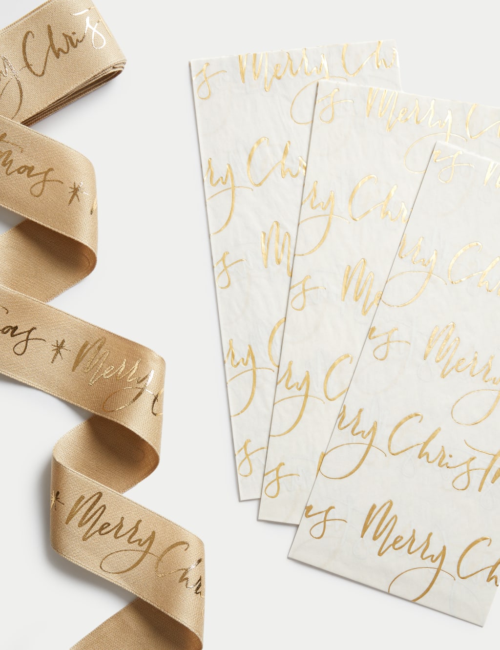 Christmas Luxury Gift Wrapping Accessories Pack - Gold | M&S