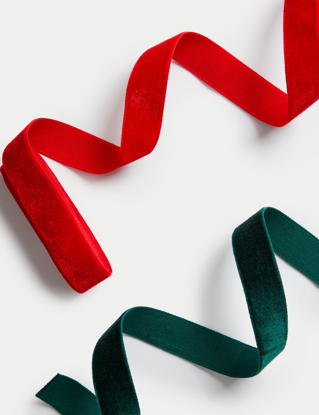 Christmas Luxury Velvet Ribbon Pack - Red & Green | M&S