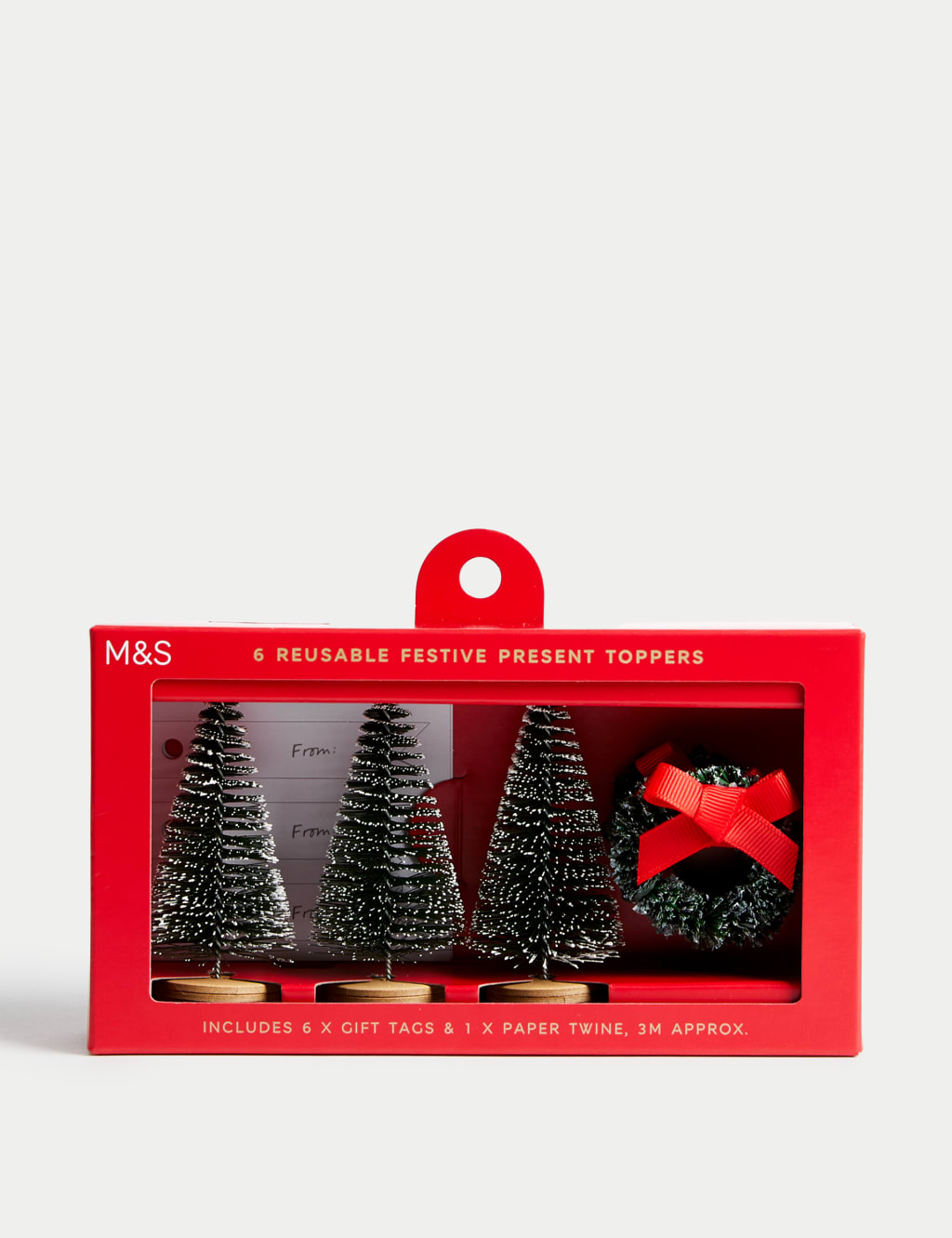Christmas Present Toppers 6 Pack - Trees & Wreaths | M&S