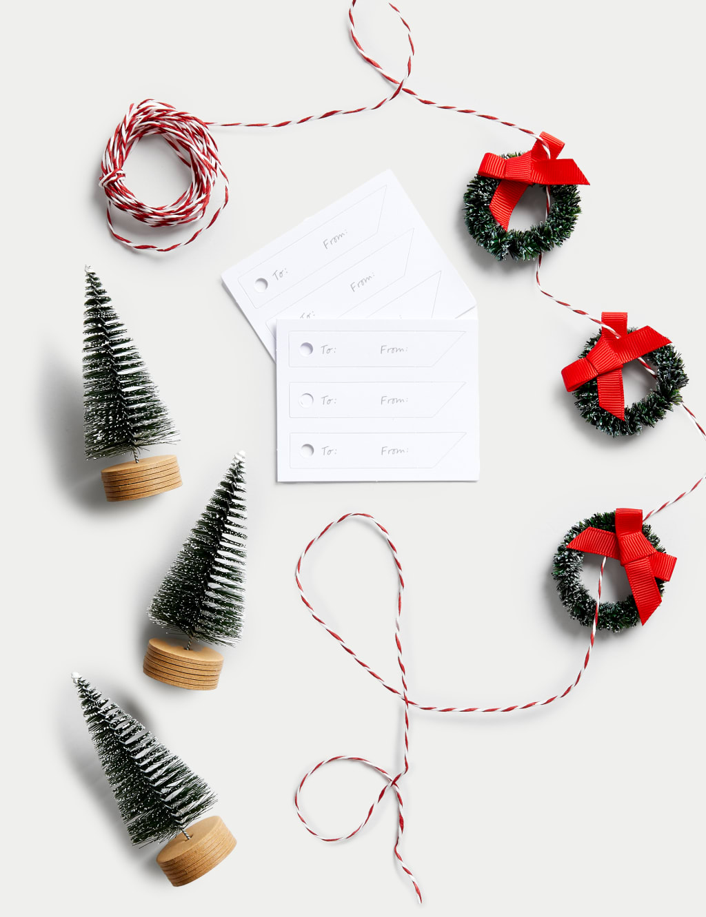 Christmas Present Toppers 6 Pack - Trees & Wreaths | M&S