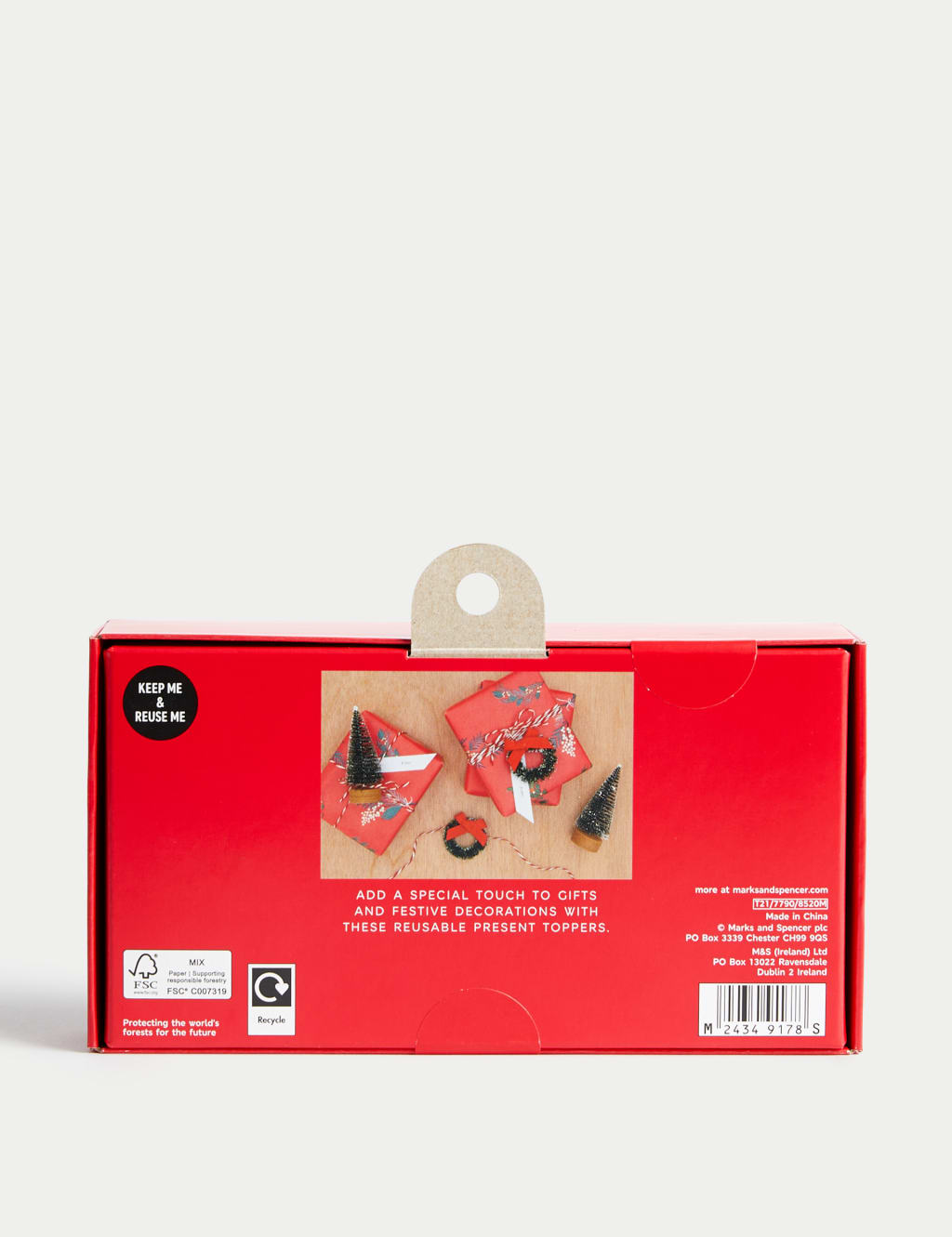 Christmas Present Toppers 6 Pack - Trees & Wreaths | M&S