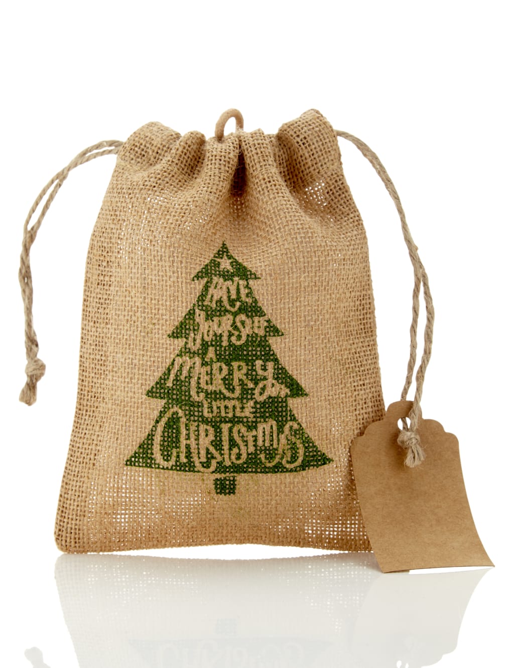 Christmas Tree Small Jute Bag | M&S