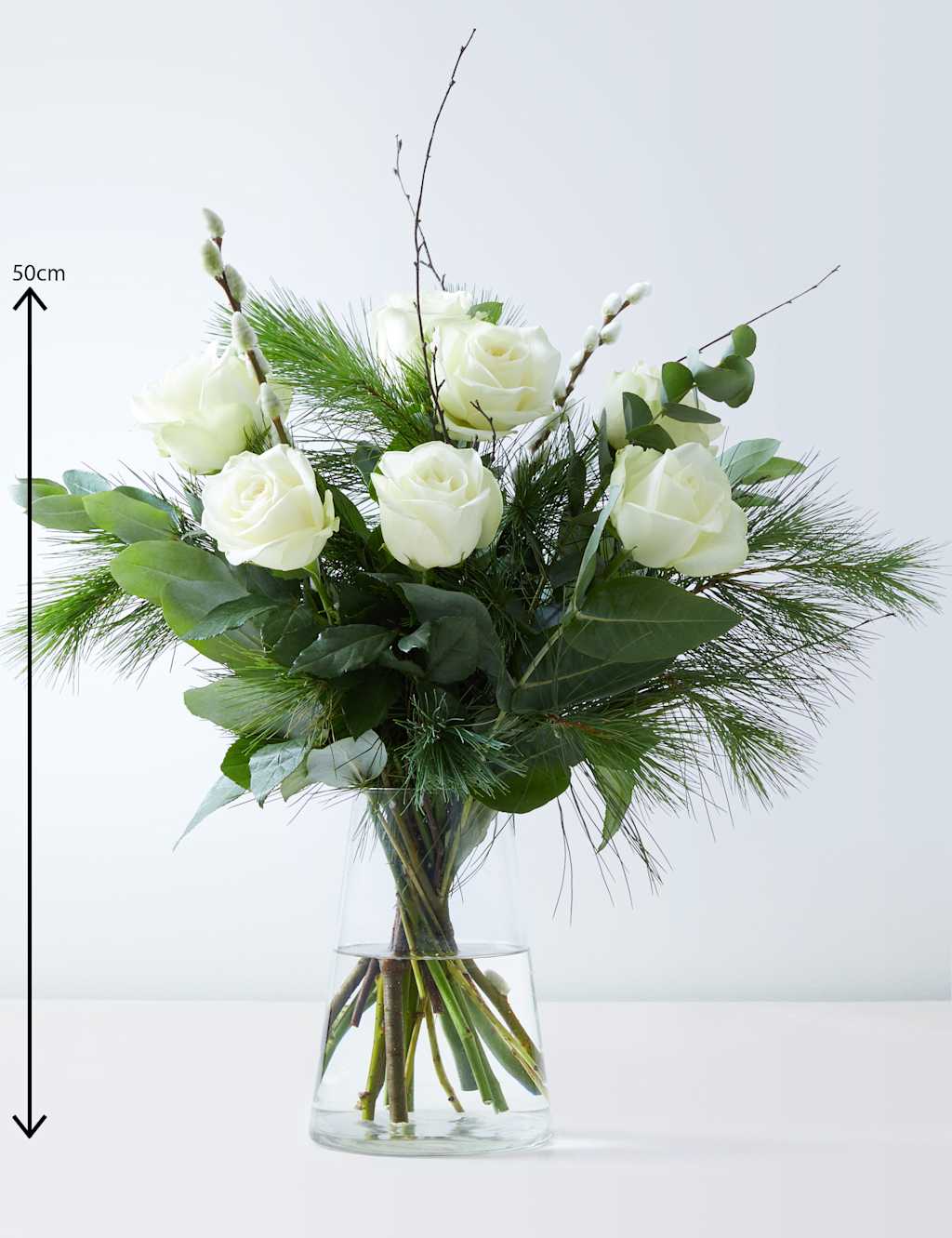 Christmas White Roses Flowers Bouquet | M&S
