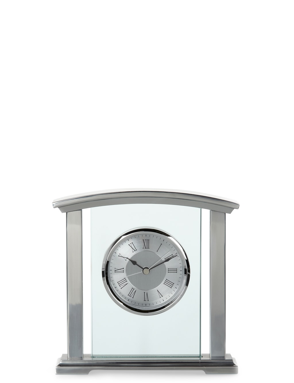 Chrome & Glass Mantle Clock | M&S