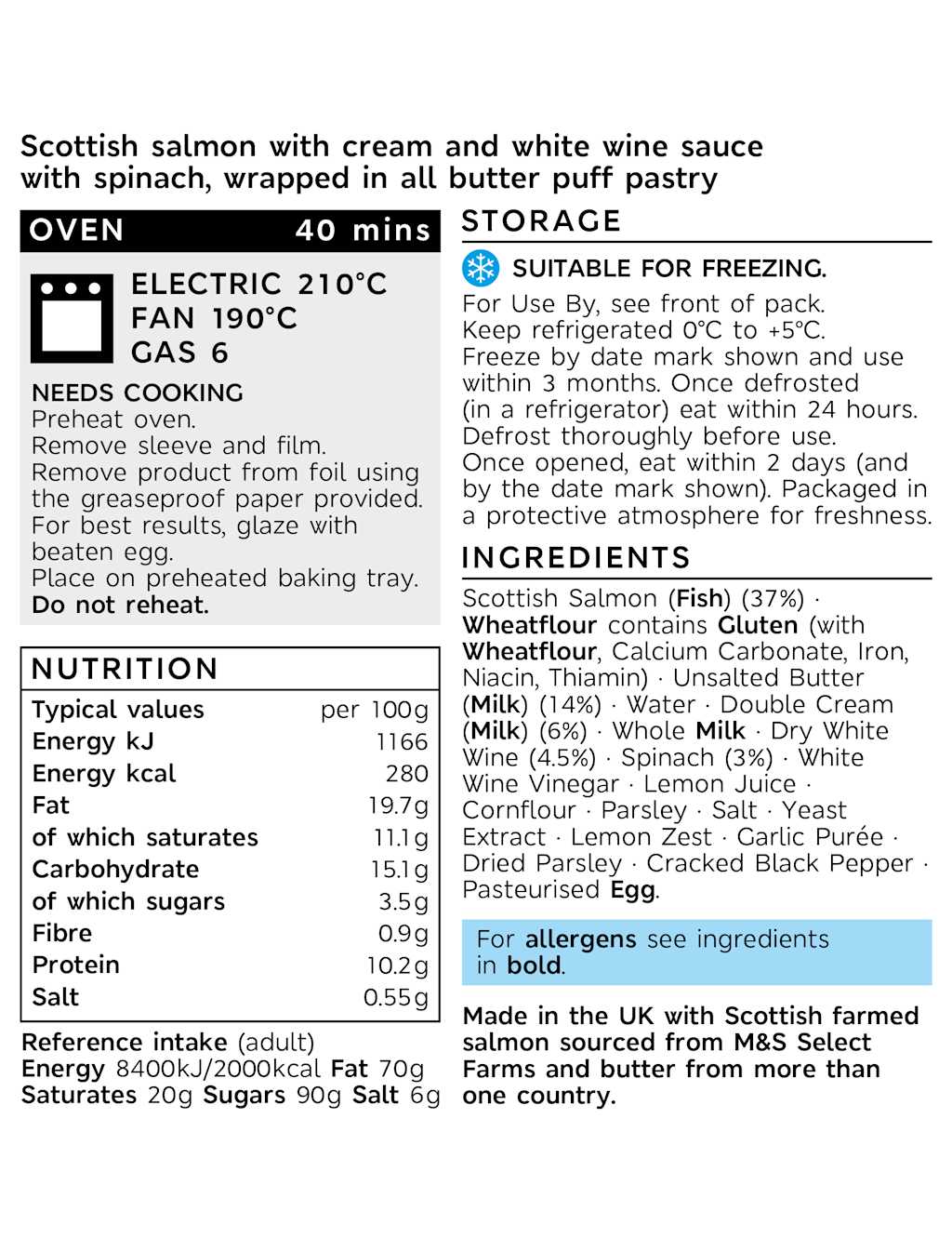Collection Scottish Salmon Wellington (Serves 4) | M&S