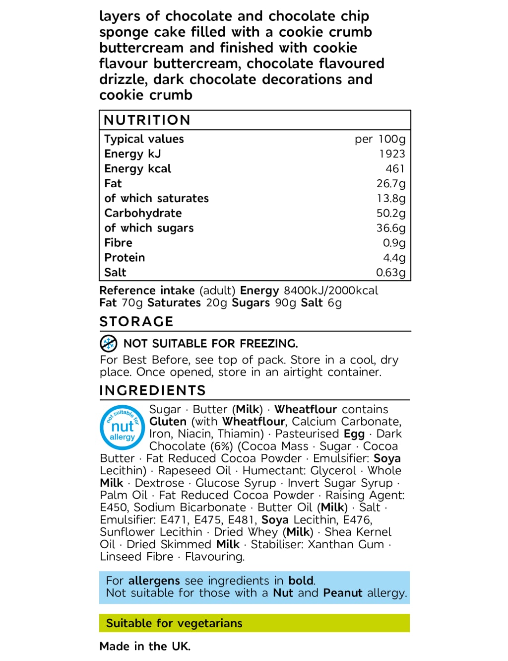 Cookies & Cream Cake (Serves 16) | M&S