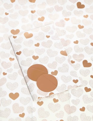 Copper Hearts Sheet Wrapping Paper | M&S