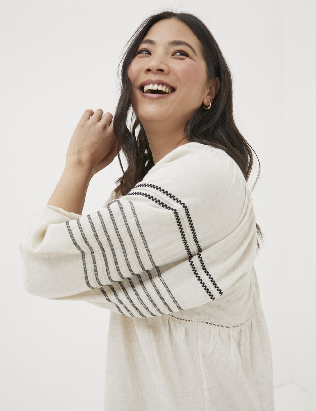 Cotton Blend Embroidered Tunic with Linen | FatFace | M&S