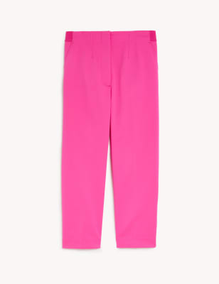 Cotton Blend Slim Fit Cropped Trousers | M&S Collection | M&S