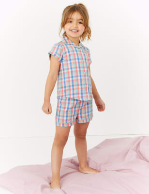 Cotton Checked Short Pyjama Set (1-7 Yrs) | M&S