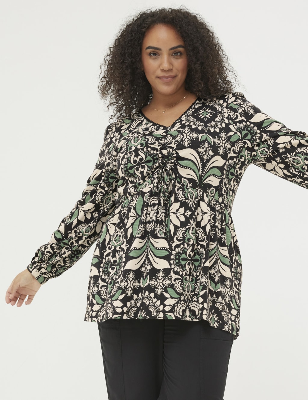 Cotton Modal Blend Floral V-Neck Tunic | FatFace | M&S