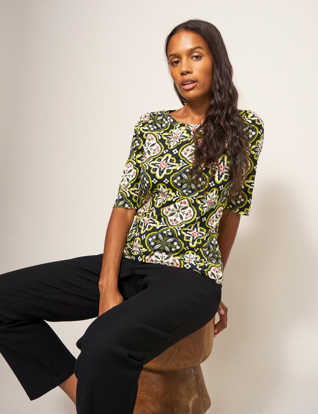 Cotton Modal Blend Printed T-Shirt | White Stuff | M&S