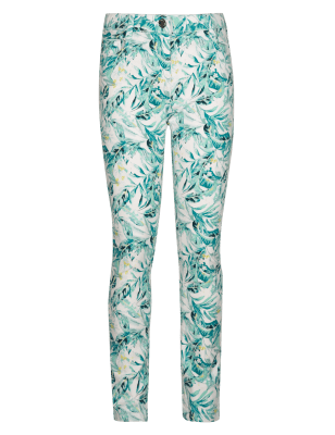 Cotton Rich Banana Leaf Print Jeans | M&S