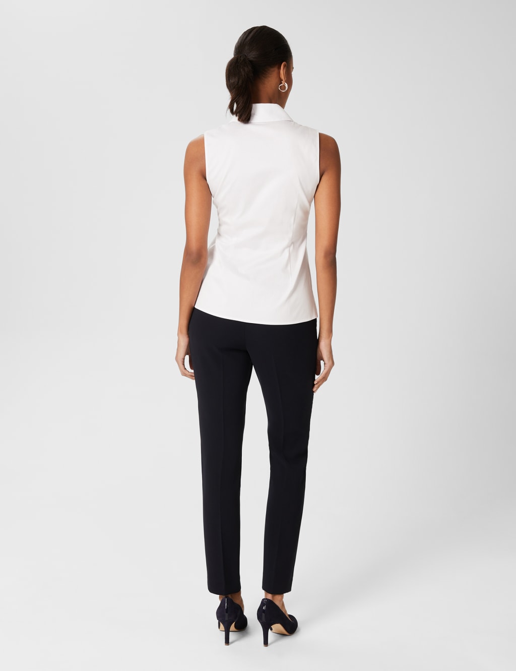 Cotton Rich Collared Sleeveless Blouse | HOBBS | M&S
