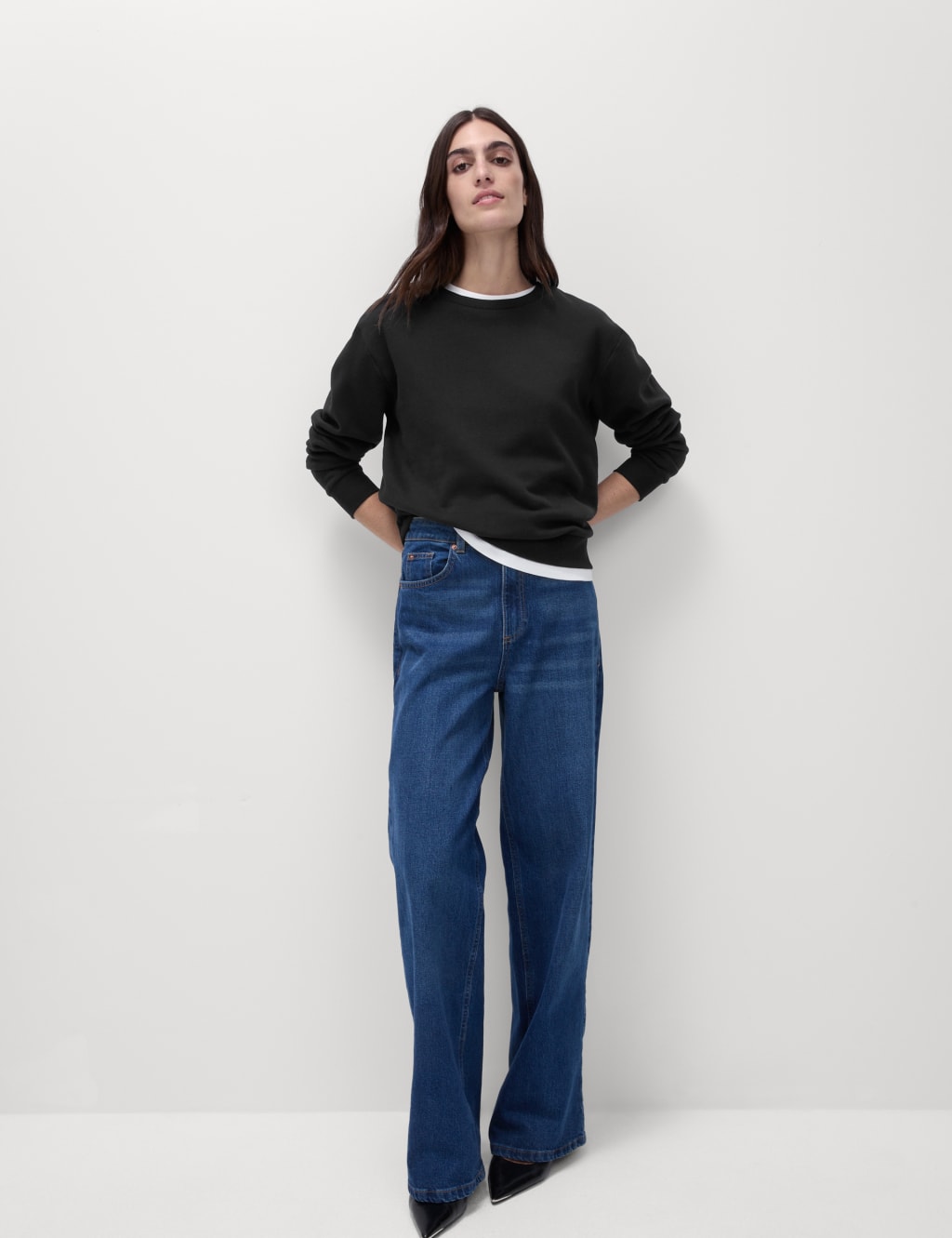 Cotton Rich Crew Neck Sweatshirt | M&S Collection | M&S