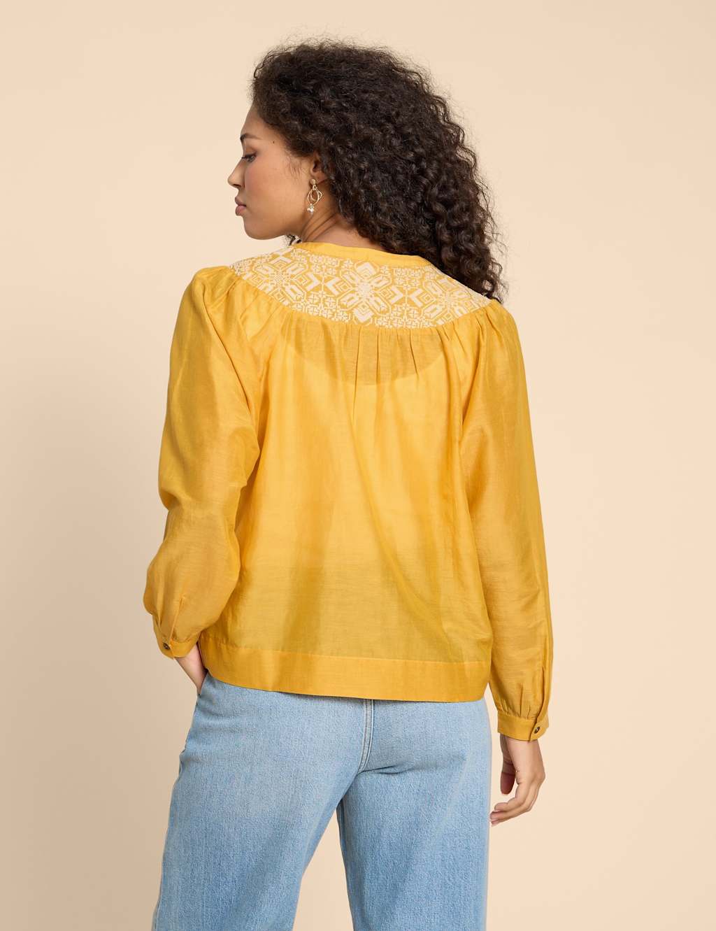 Cotton Rich Embroidered Top with Silk | White Stuff | M&S