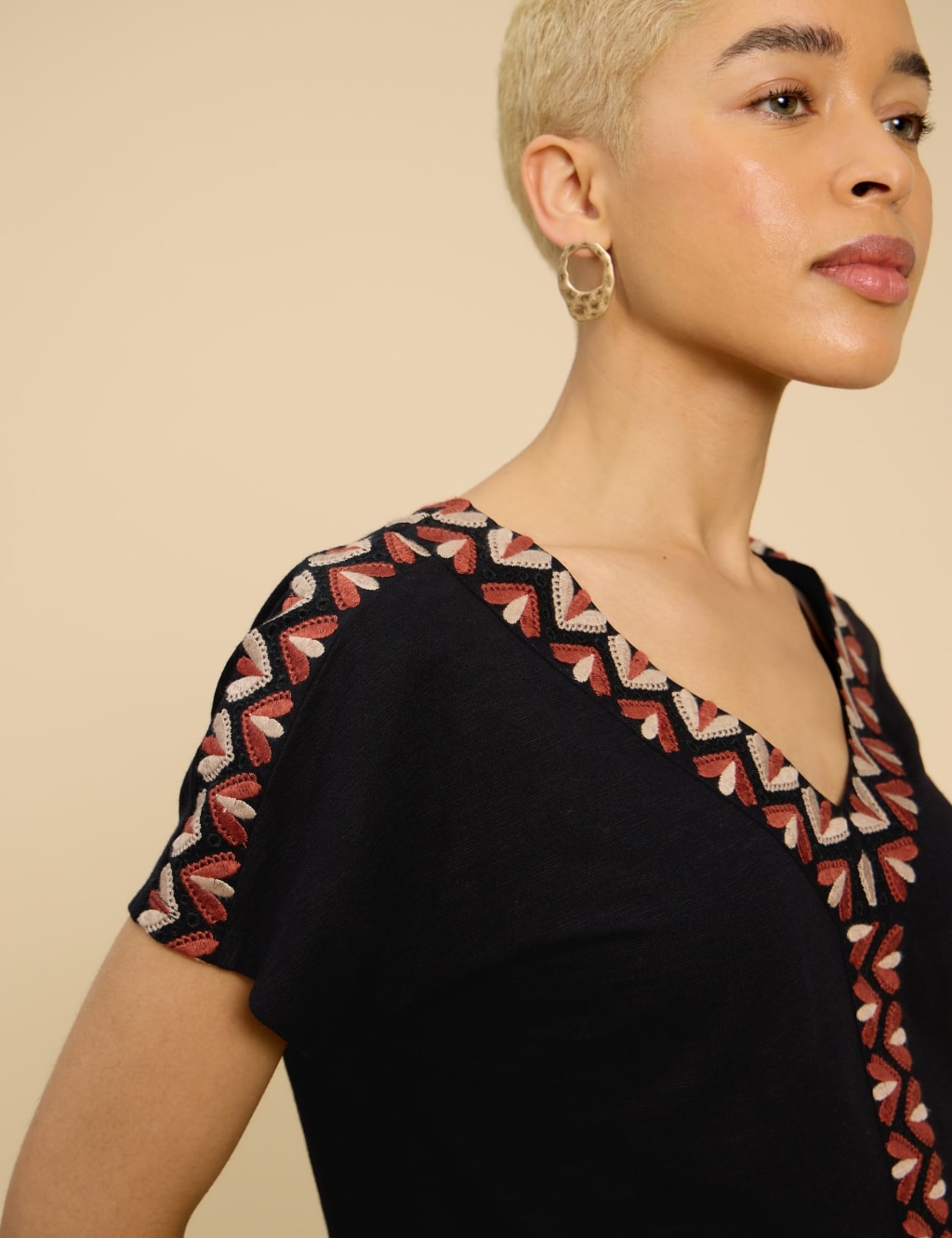 Cotton Rich Embroidered Top | White Stuff | M&S