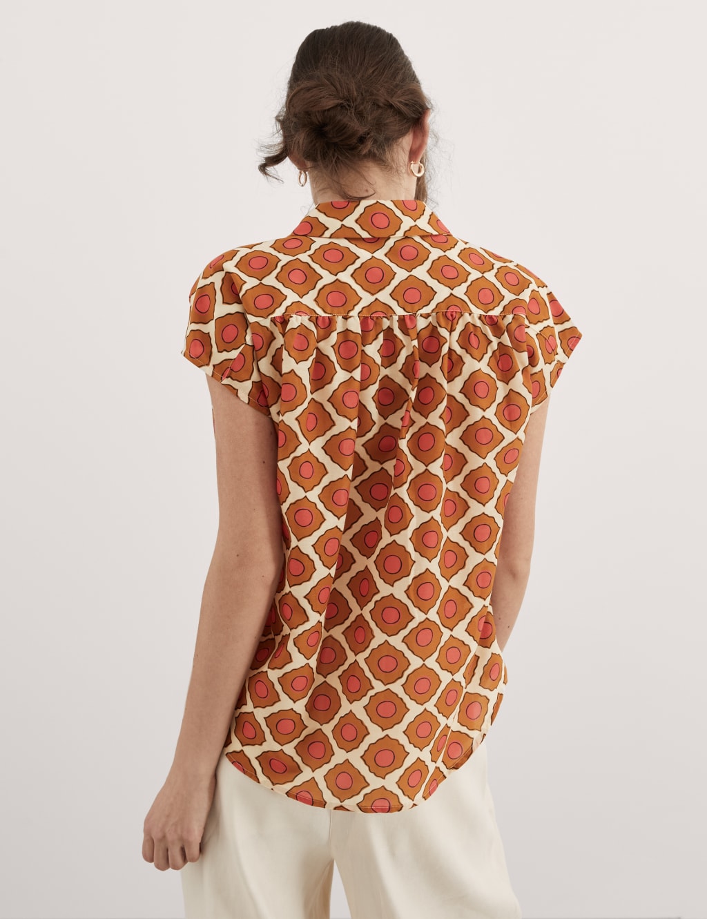 Cotton Rich Geometric Top | JAEGER | M&S