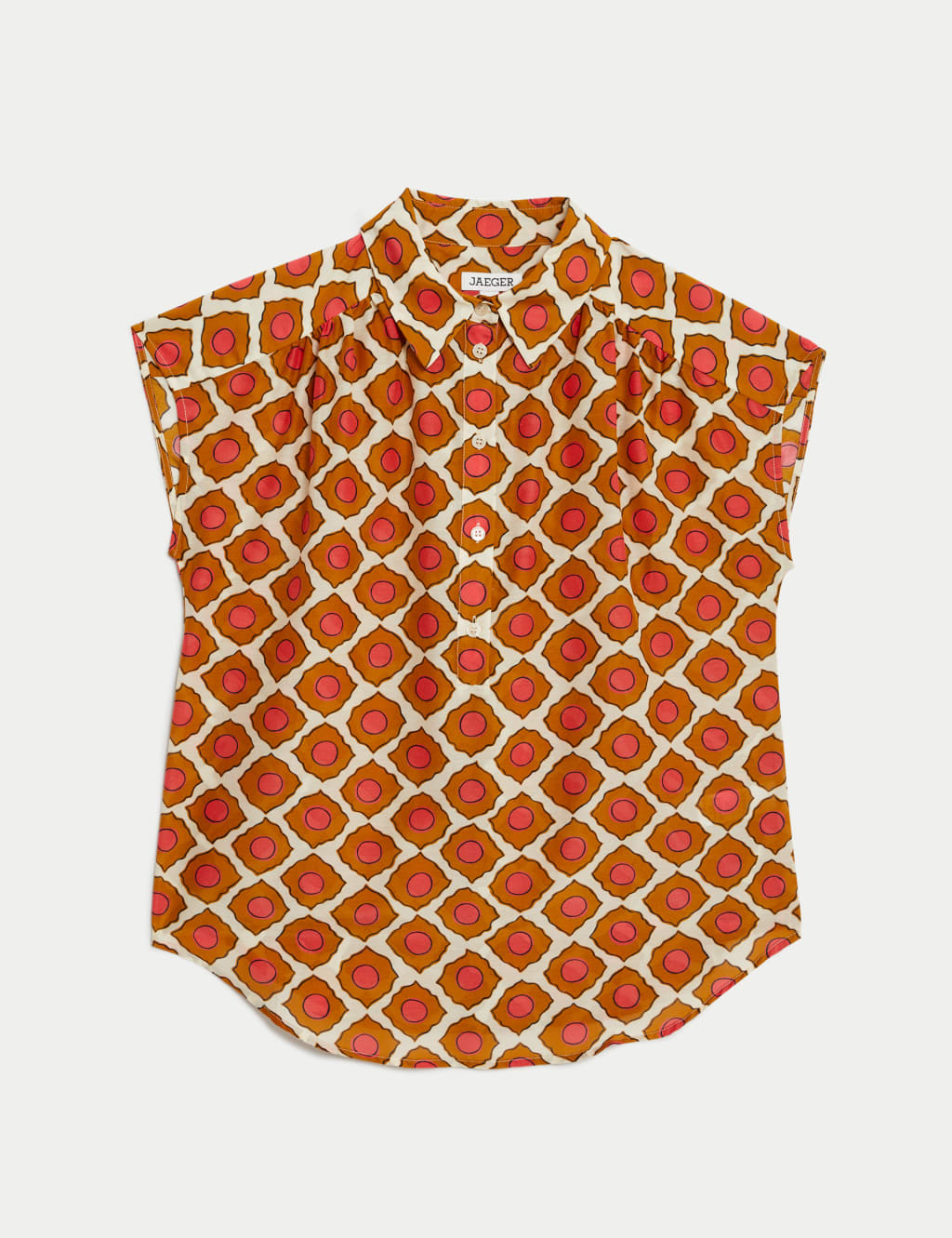 Cotton Rich Geometric Top | JAEGER | M&S
