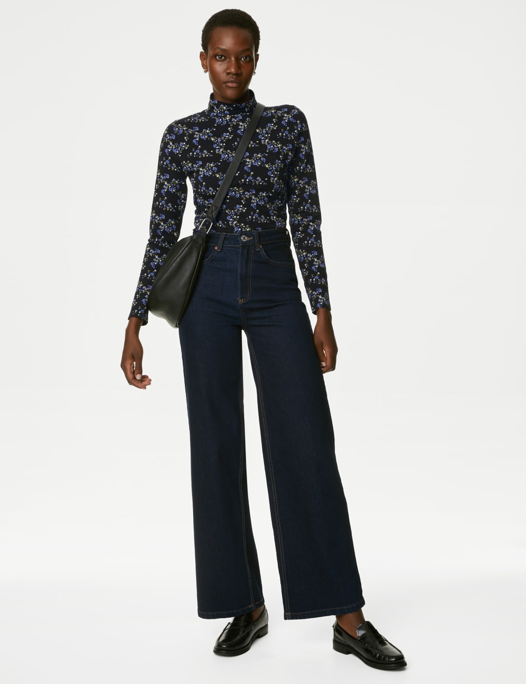 Cotton Rich Printed Slim Fit Top | M&S Collection | M&S