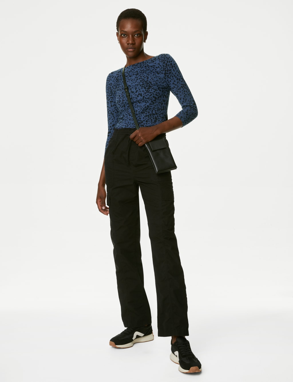 Cotton Rich Printed Slim Fit Top | M&S Collection | M&S