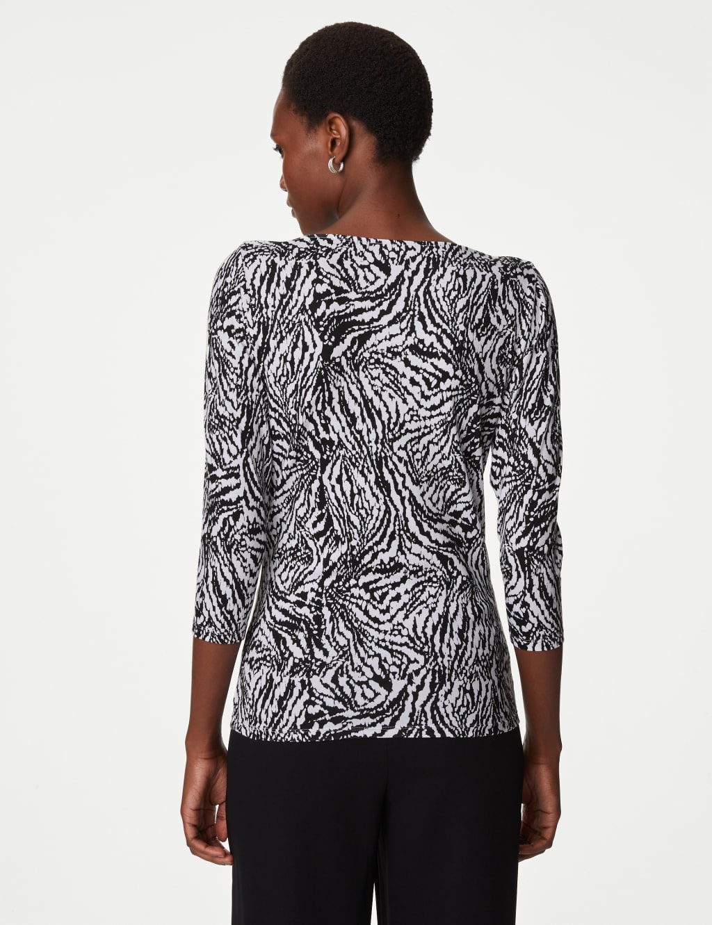 Cotton Rich Printed Slim Fit Top | M&S Collection | M&S