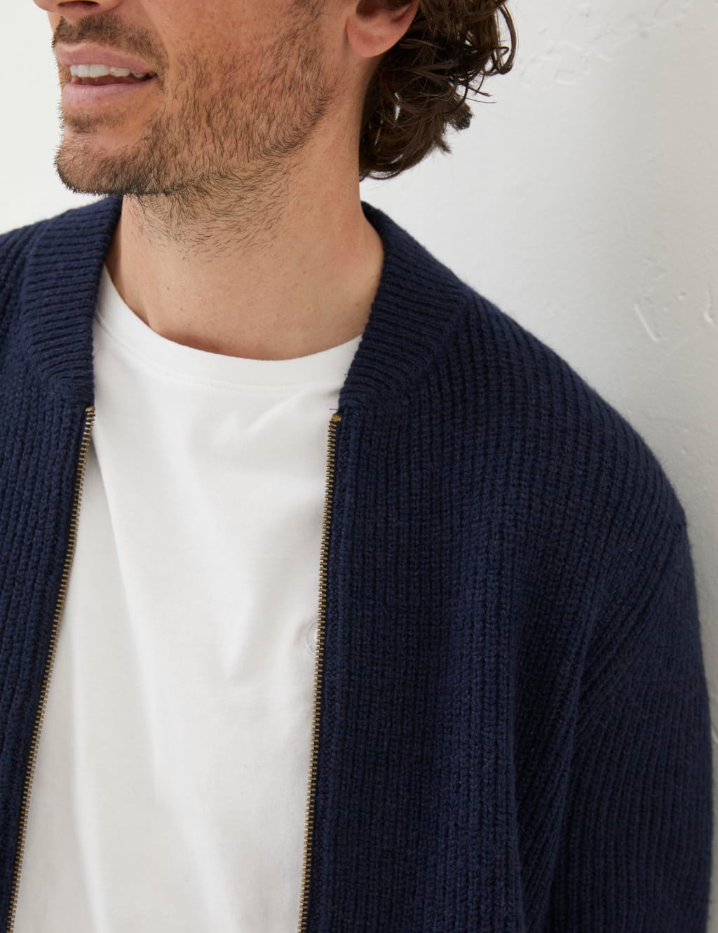 Cotton Rich Ribbed Zip Up Cardigan | FatFace | M&S