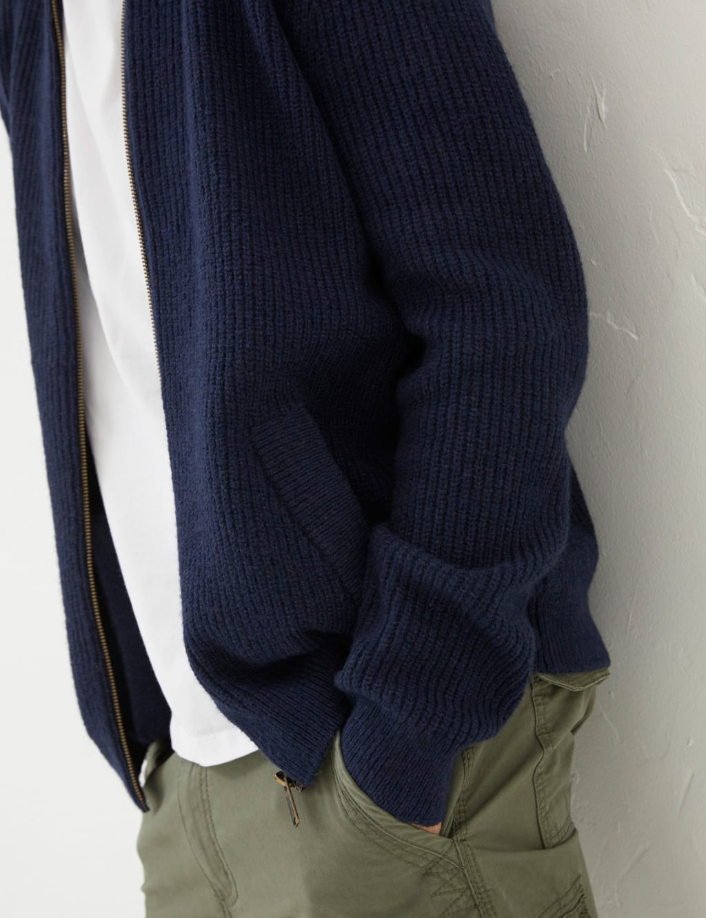 Cotton Rich Ribbed Zip Up Cardigan | FatFace | M&S