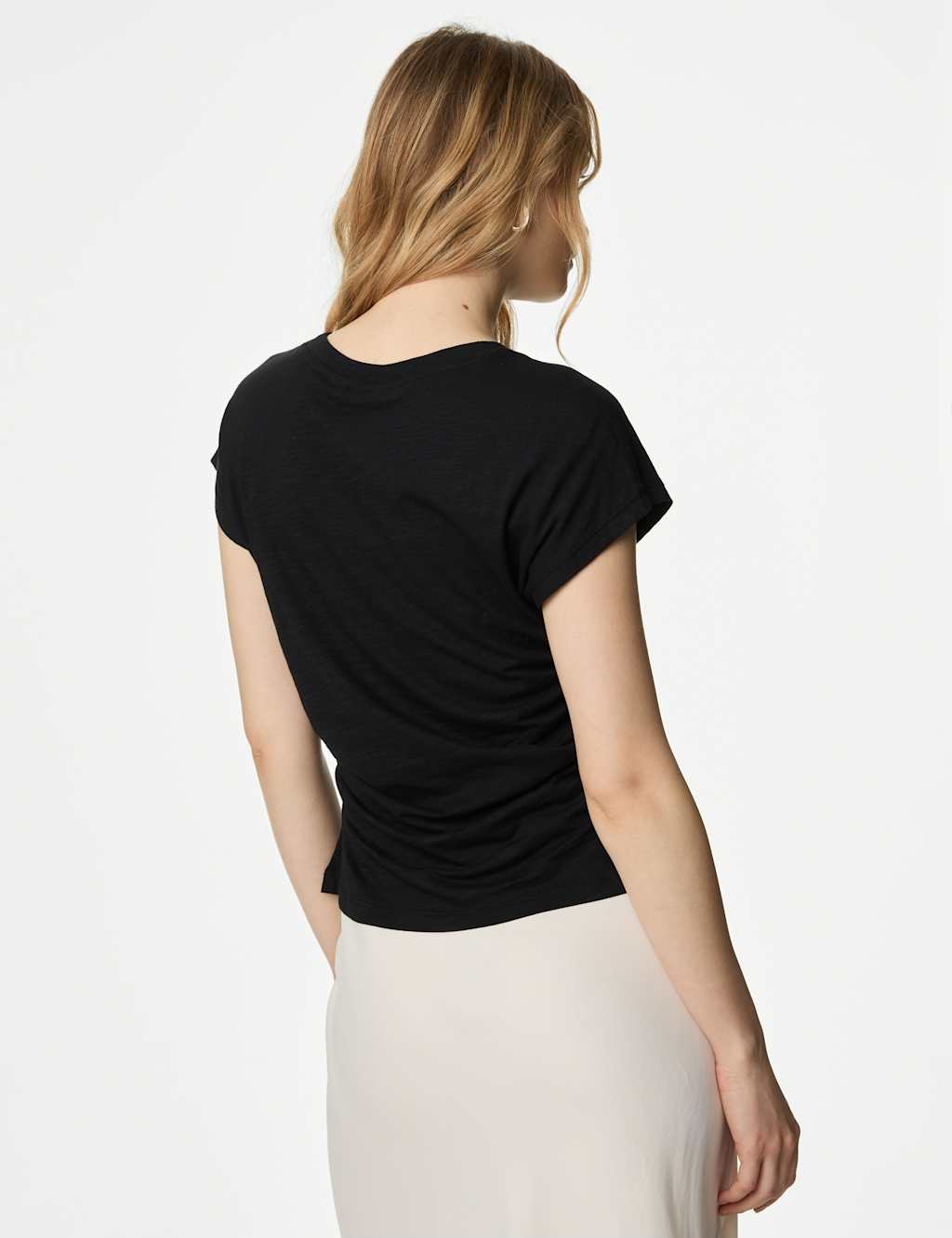 Cotton Rich Ruched T-Shirt | M&S Collection | M&S