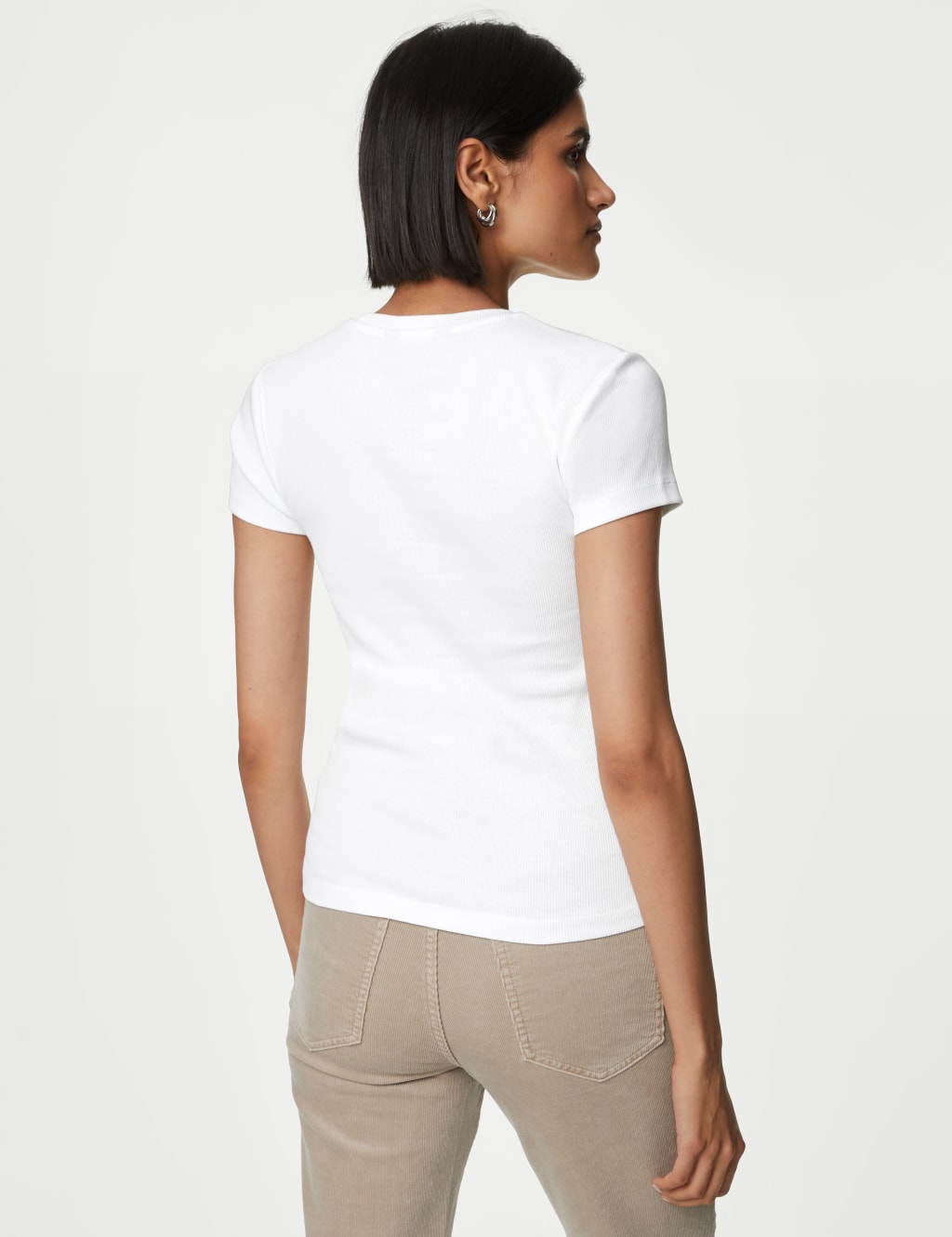 Cotton Rich Slim Fit Ribbed T-Shirt | M&S Collection | M&S