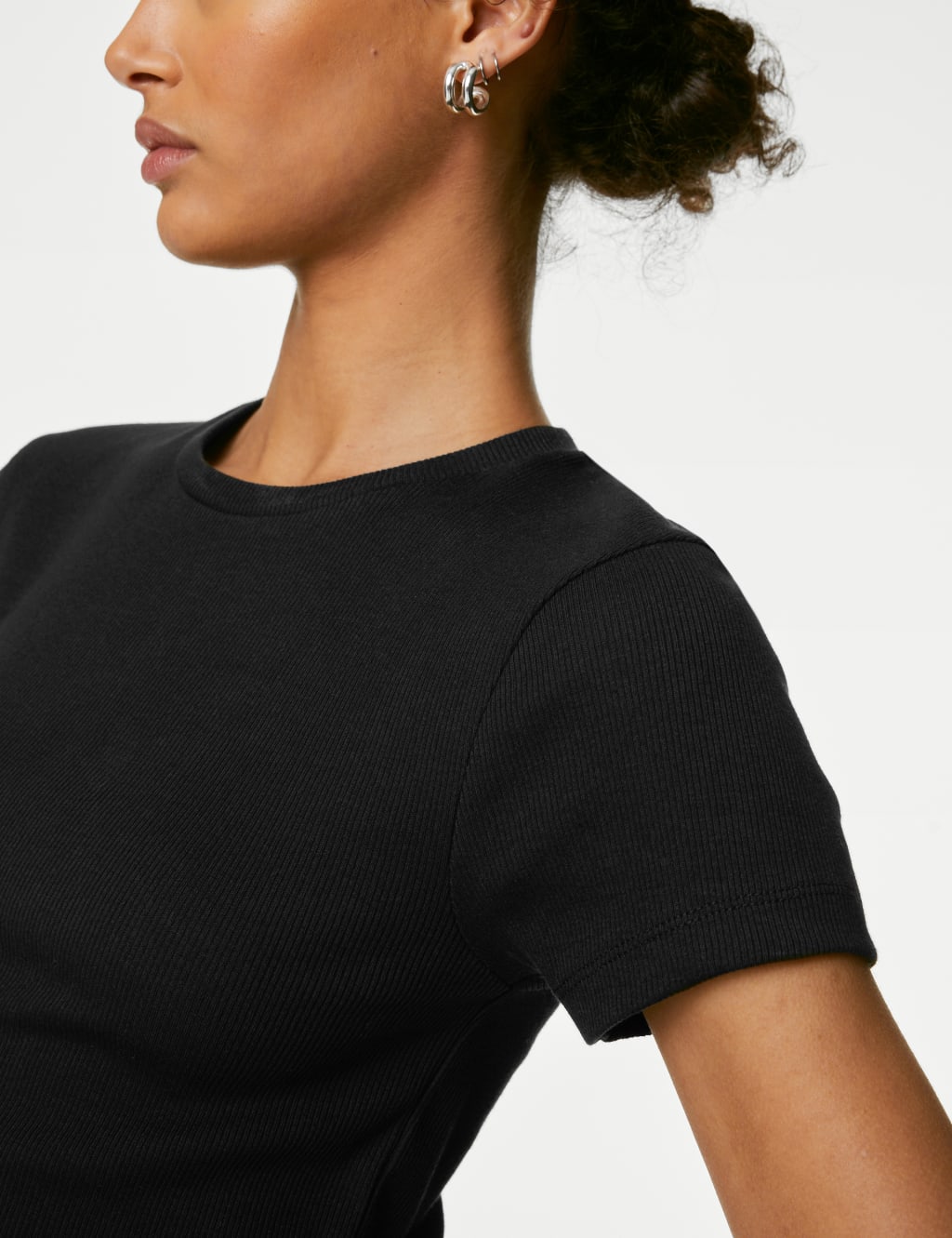 Cotton Rich Slim Fit Ribbed T-Shirt | M&S Collection | M&S