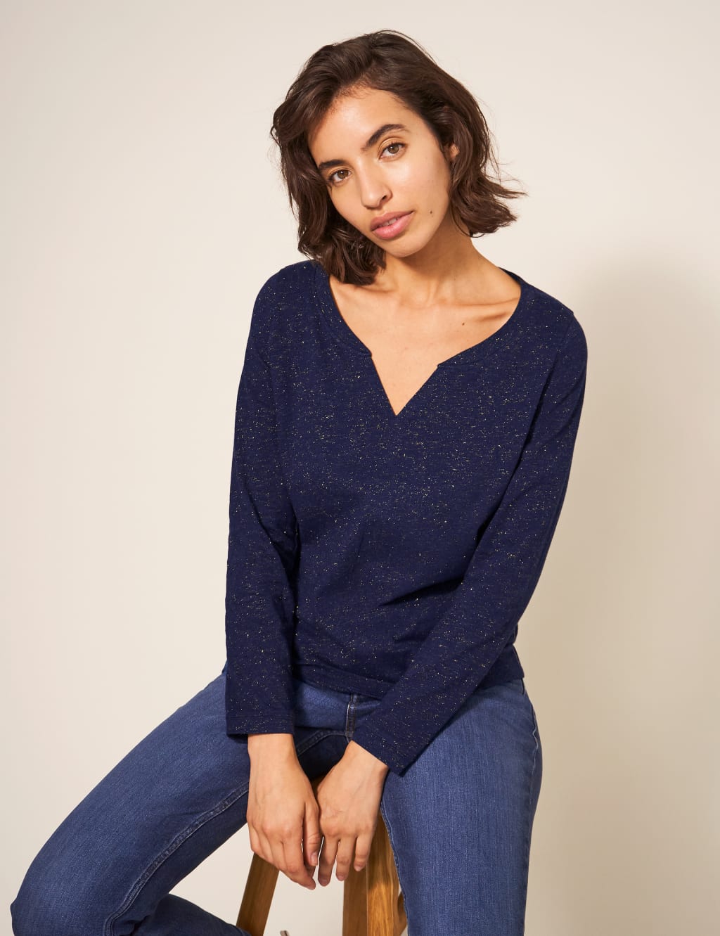 Cotton Rich Sparkly T-Shirt | White Stuff | M&S