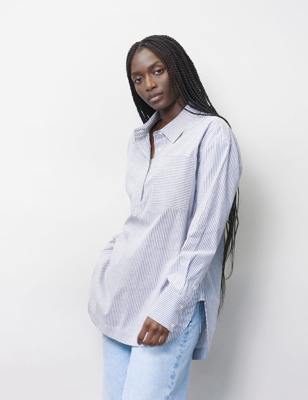 Cotton Rich Striped Collared Shirt | Albaray | M&S