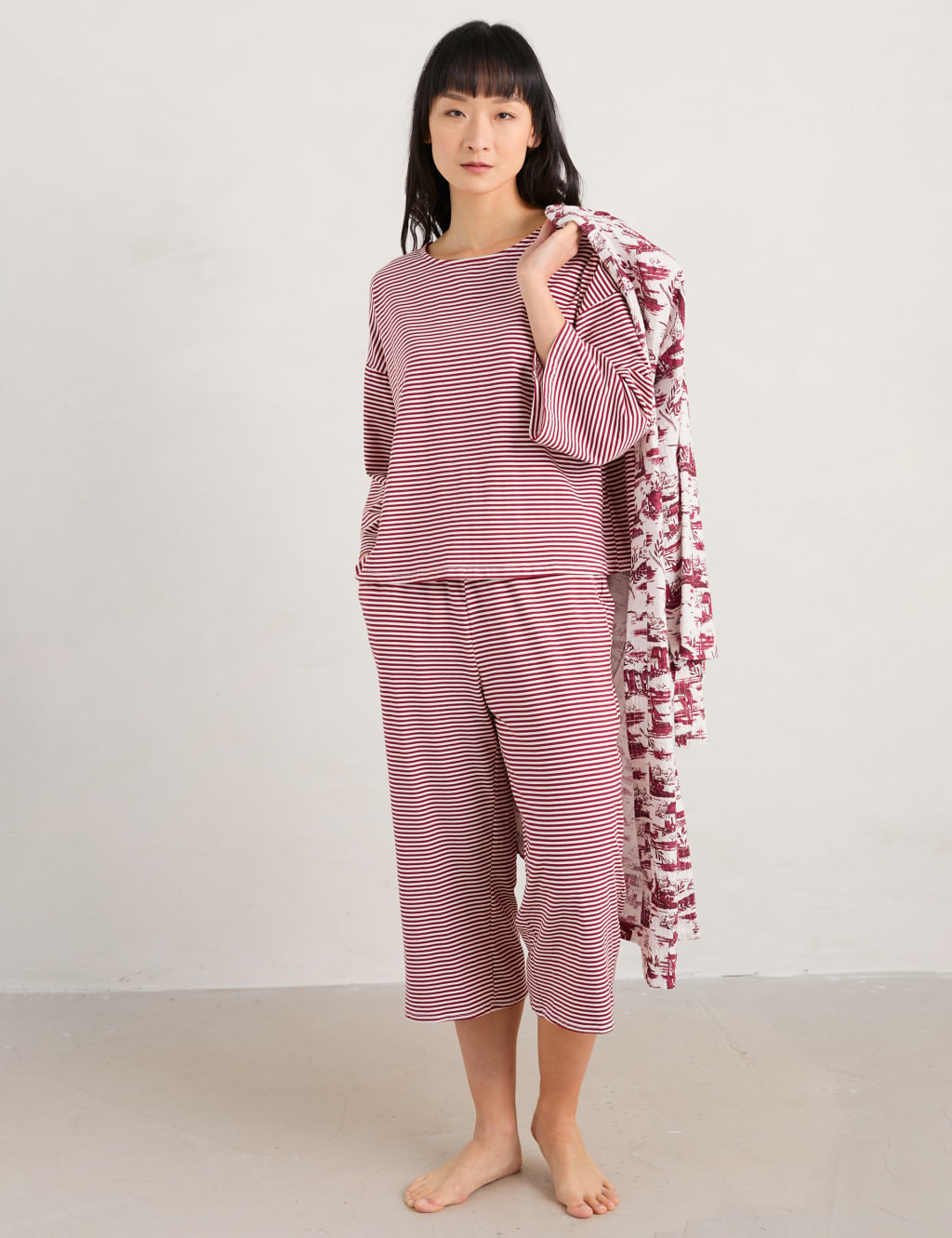 Cotton Rich Striped Cropped Pyjama Set | Seasalt Cornwall | M&S
