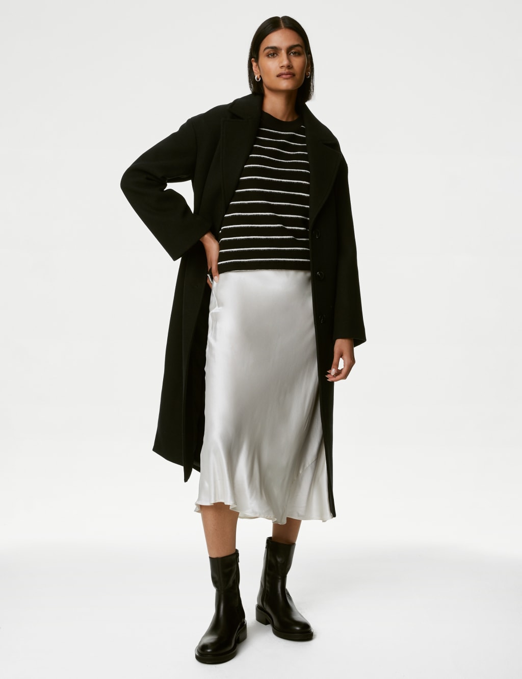 Buy Cotton Rich Textured Striped Top | M&S Collection | M&S