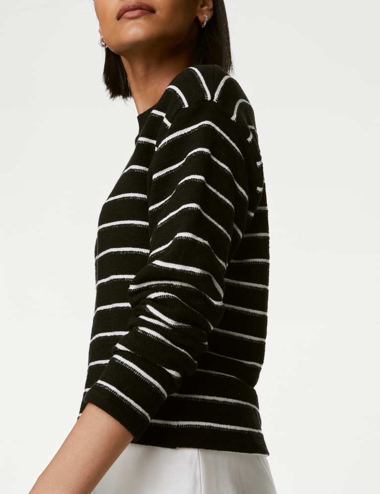 Buy Cotton Rich Textured Striped Top | M&S Collection | M&S