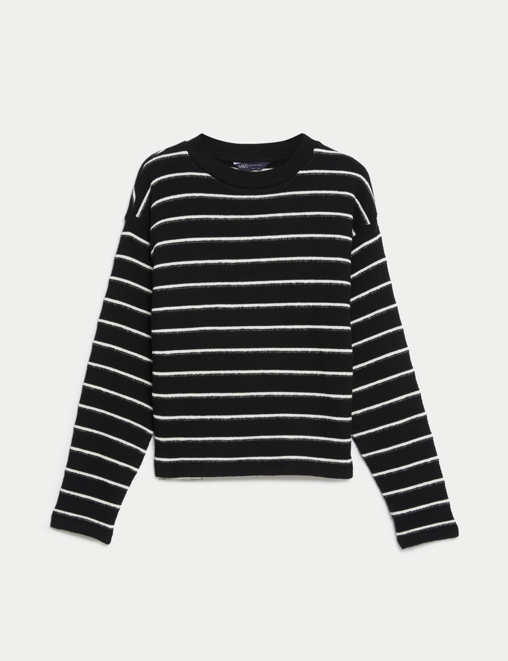 Buy Cotton Rich Textured Striped Top | M&S Collection | M&S
