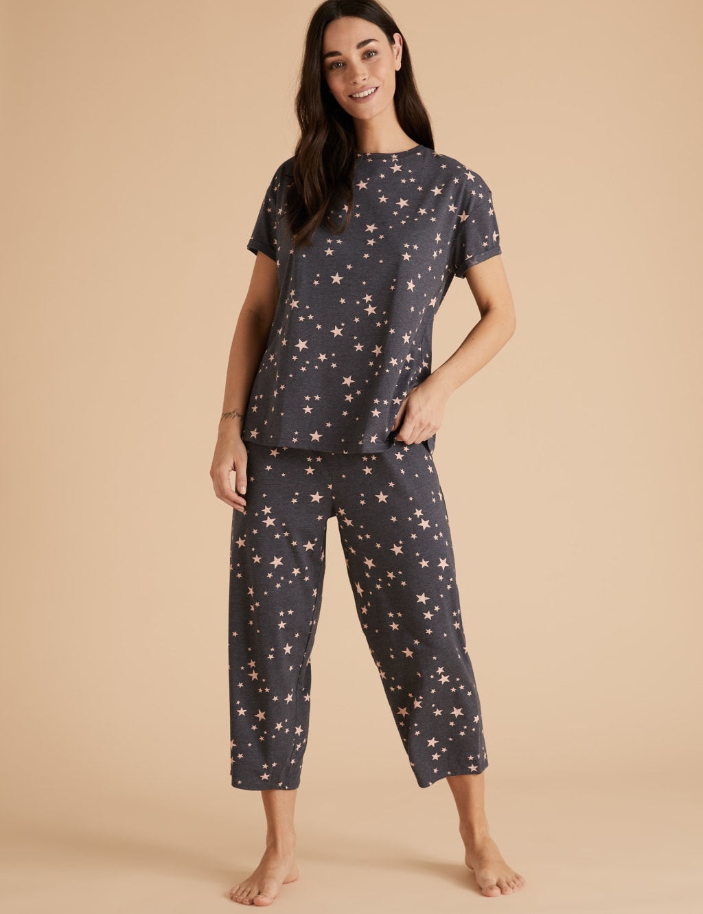 Cotton Star Print Cropped Pyjama Set | M&S Collection | M&S