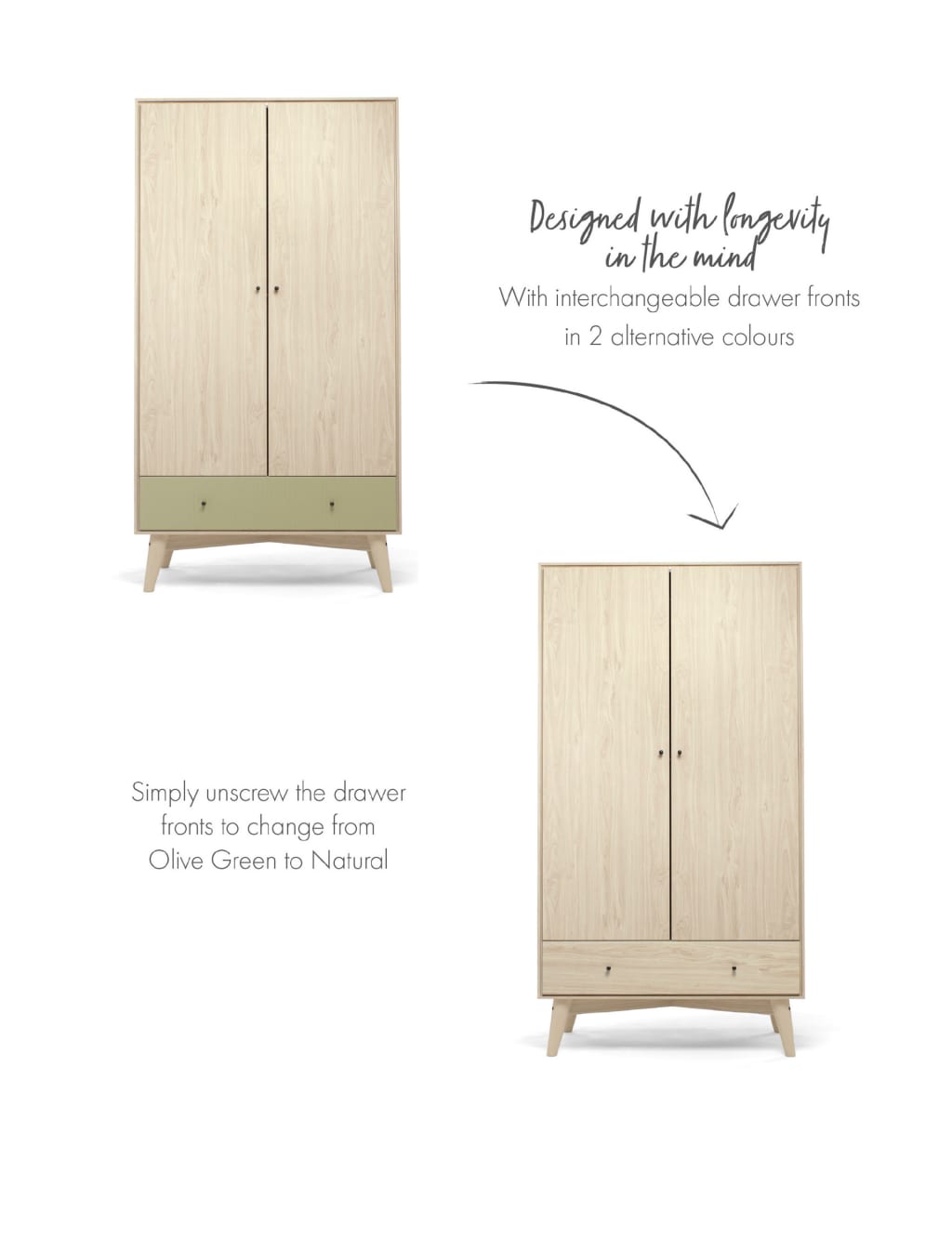 Coxley 3 Piece Cotbed Range with Dresser and Wardrobe | Mamas & Papas | M&S