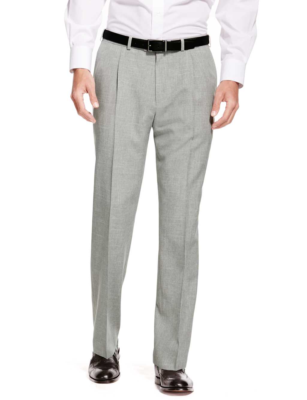 Crease Resistant Single Pleat Lightweight Trousers | M&S Collection | M&S