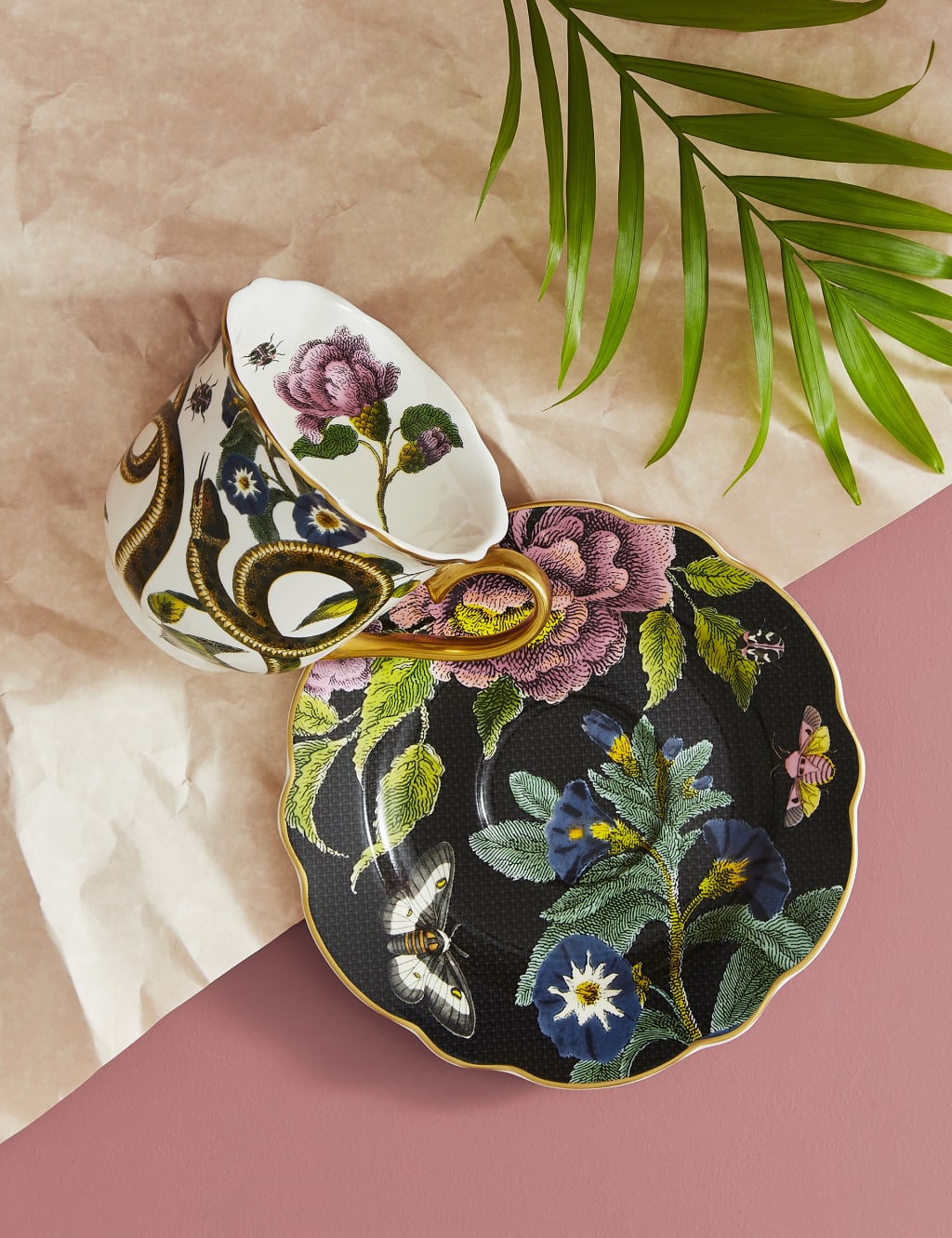 Creatures of Curiosity Dark Cup & Saucer | Spode | M&S