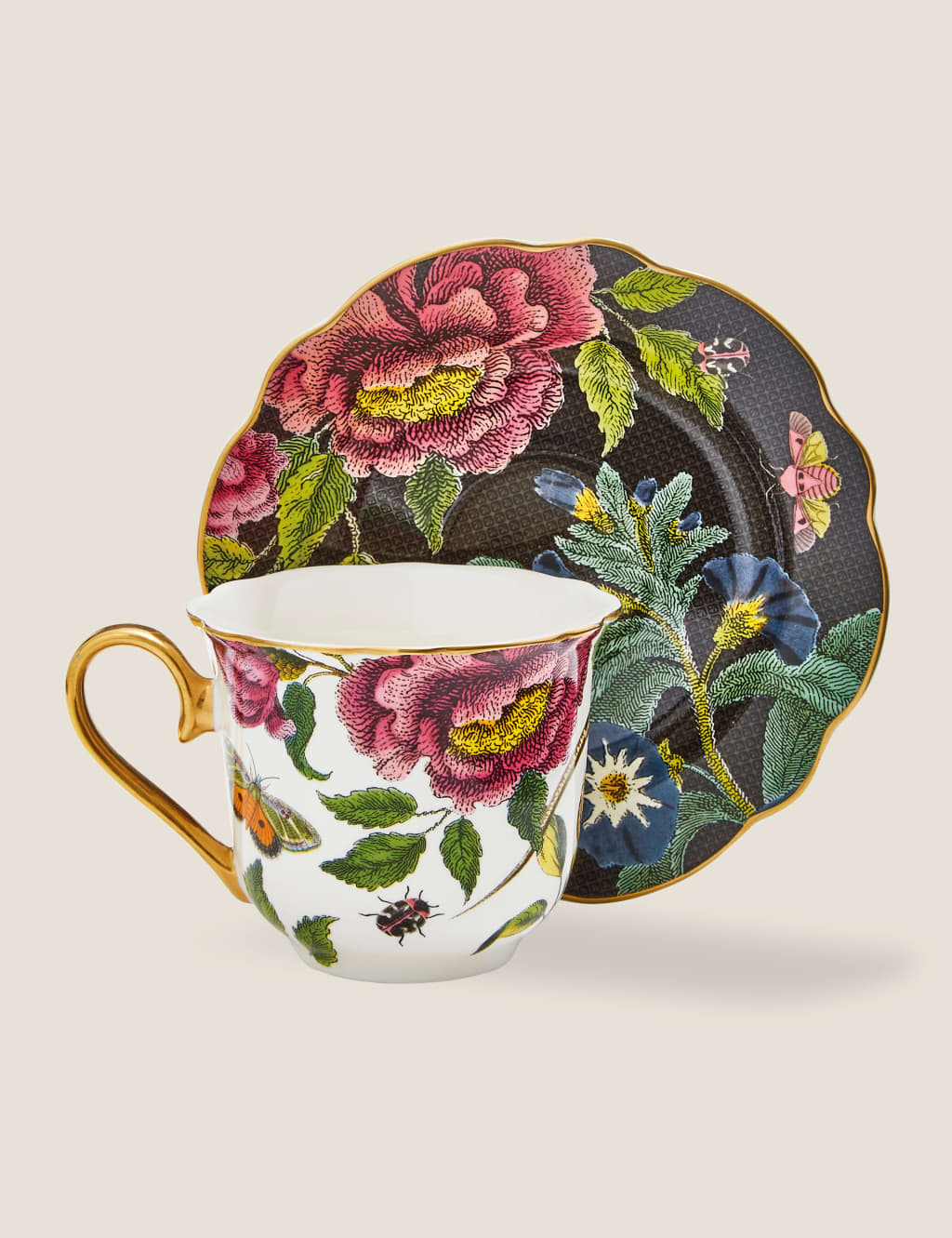 Creatures of Curiosity Dark Cup & Saucer | Spode | M&S