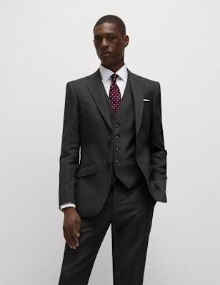Slim Fit Pure Wool Textured Suit | M&S