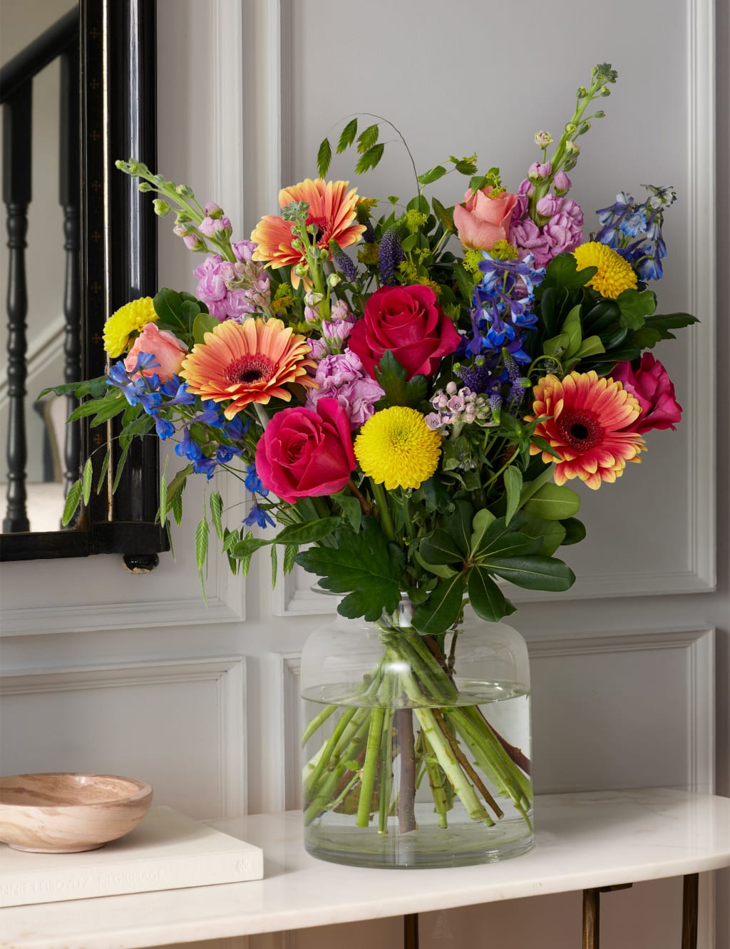 Delphinium, Roses & Gerbera Bright Bouquet | M&S