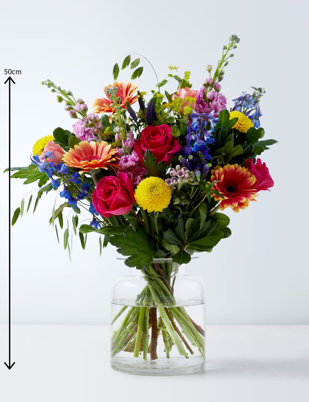 Delphinium, Roses & Gerbera Bright Bouquet | M&S