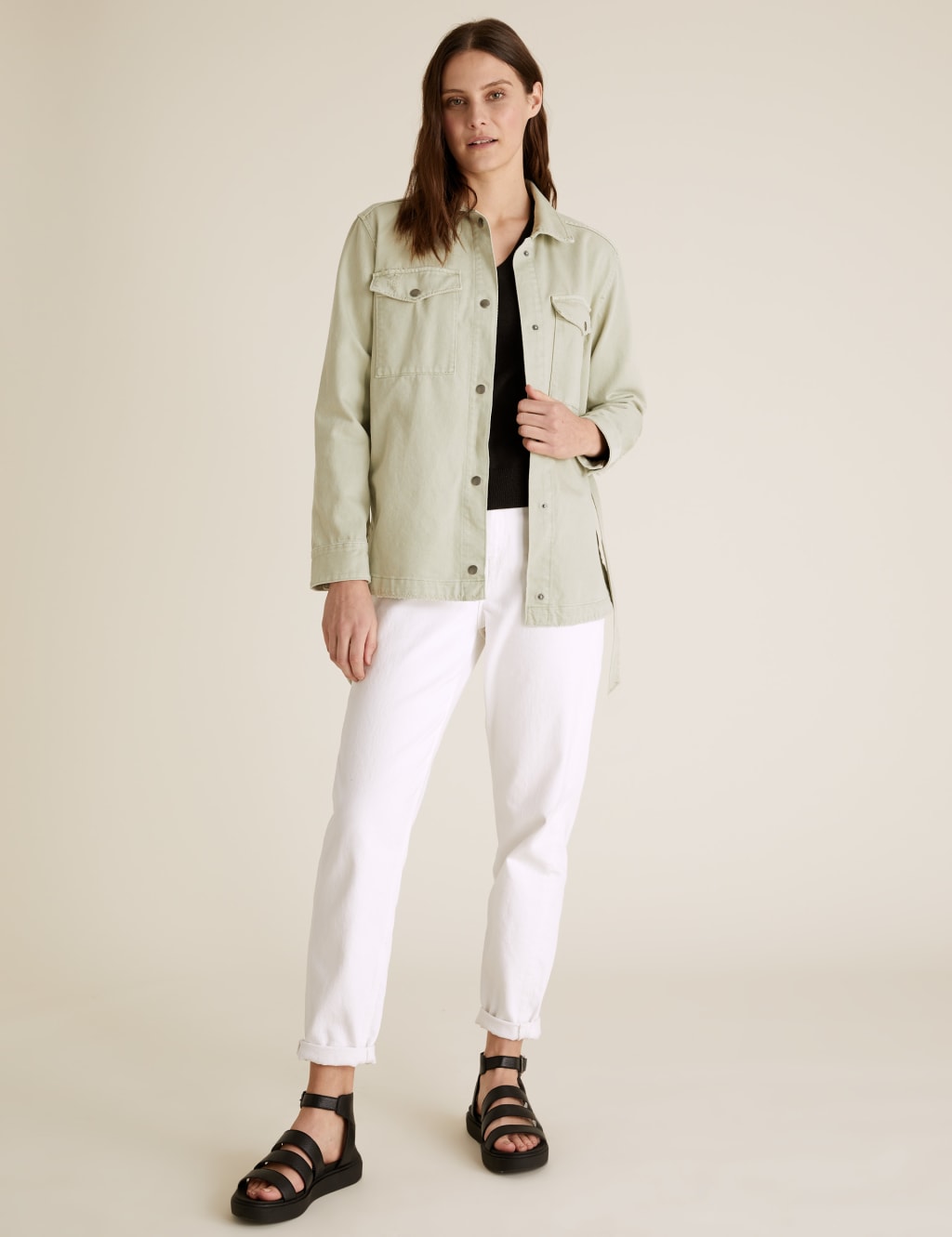 Denim Belted Utility Jacket | M&S Collection | M&S