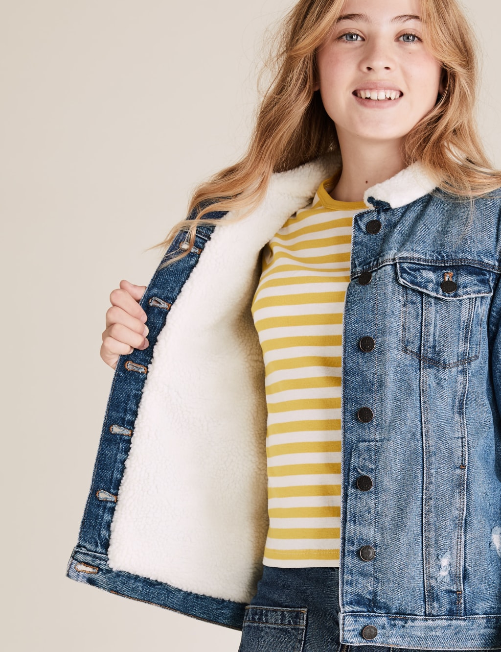 Denim Borg Lined Jacket (6-16 Yrs) | M&S