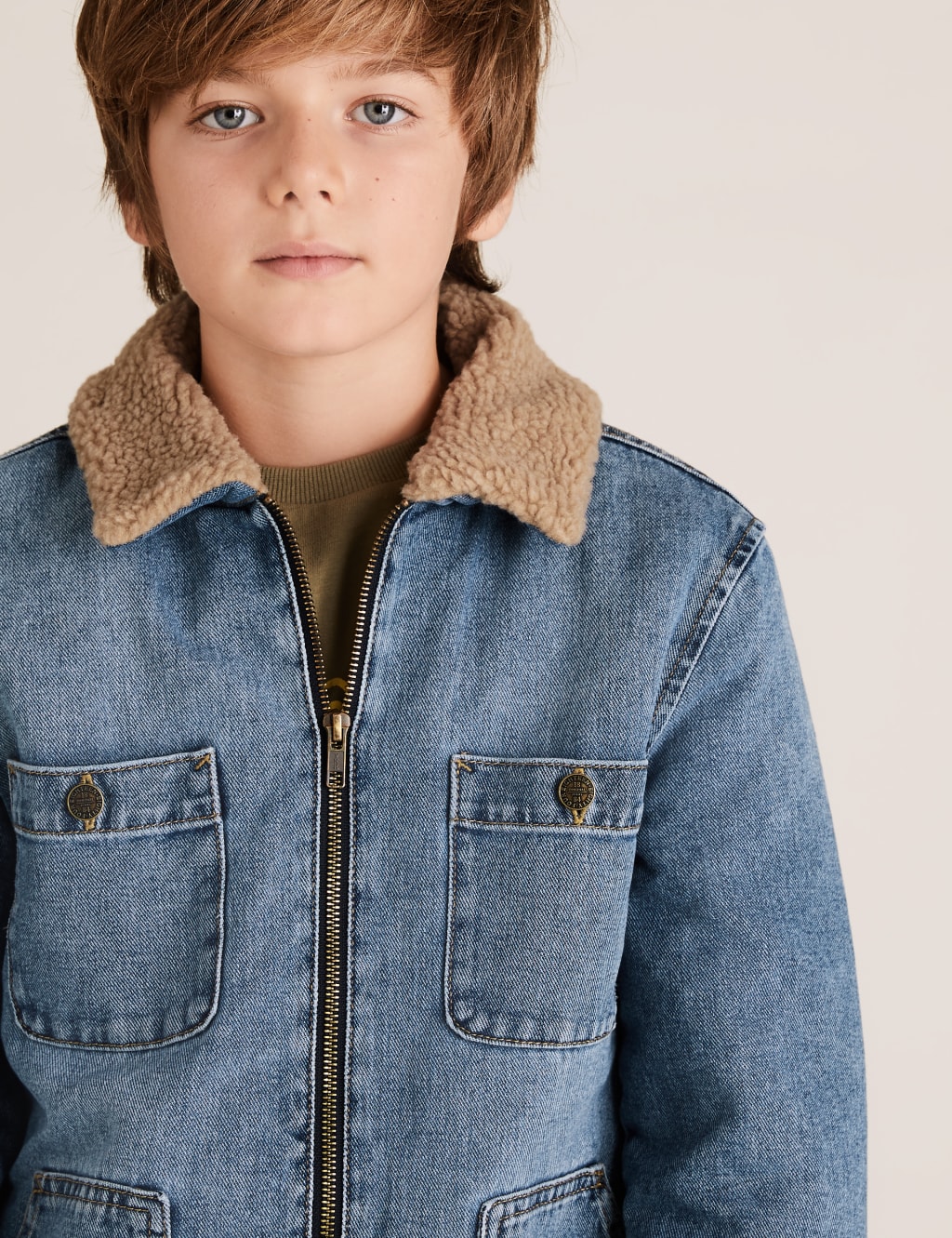 Denim Borg Lined Jacket (6-16 Yrs) | M&S