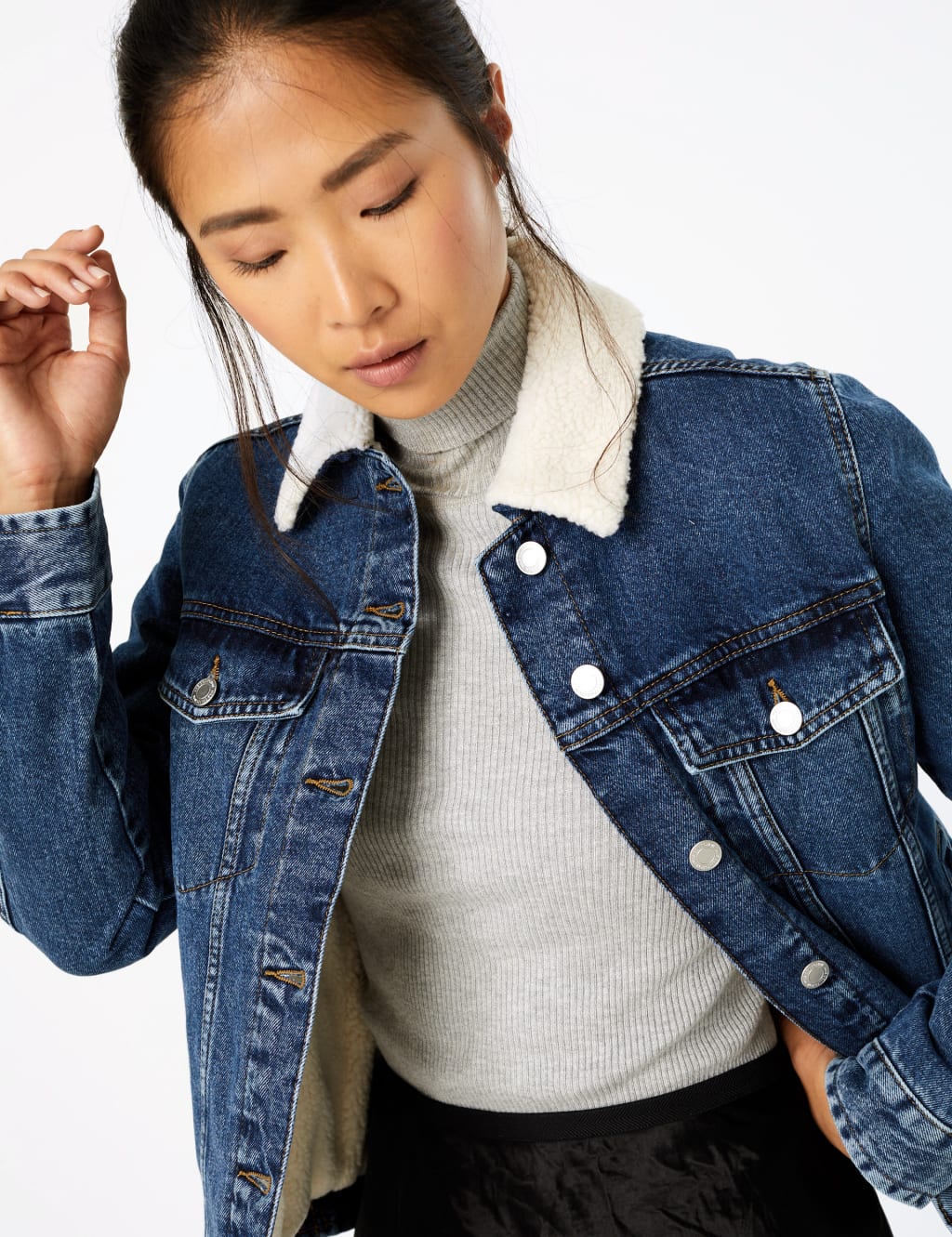 Denim Borg Lined Jacket | M&S Collection | M&S